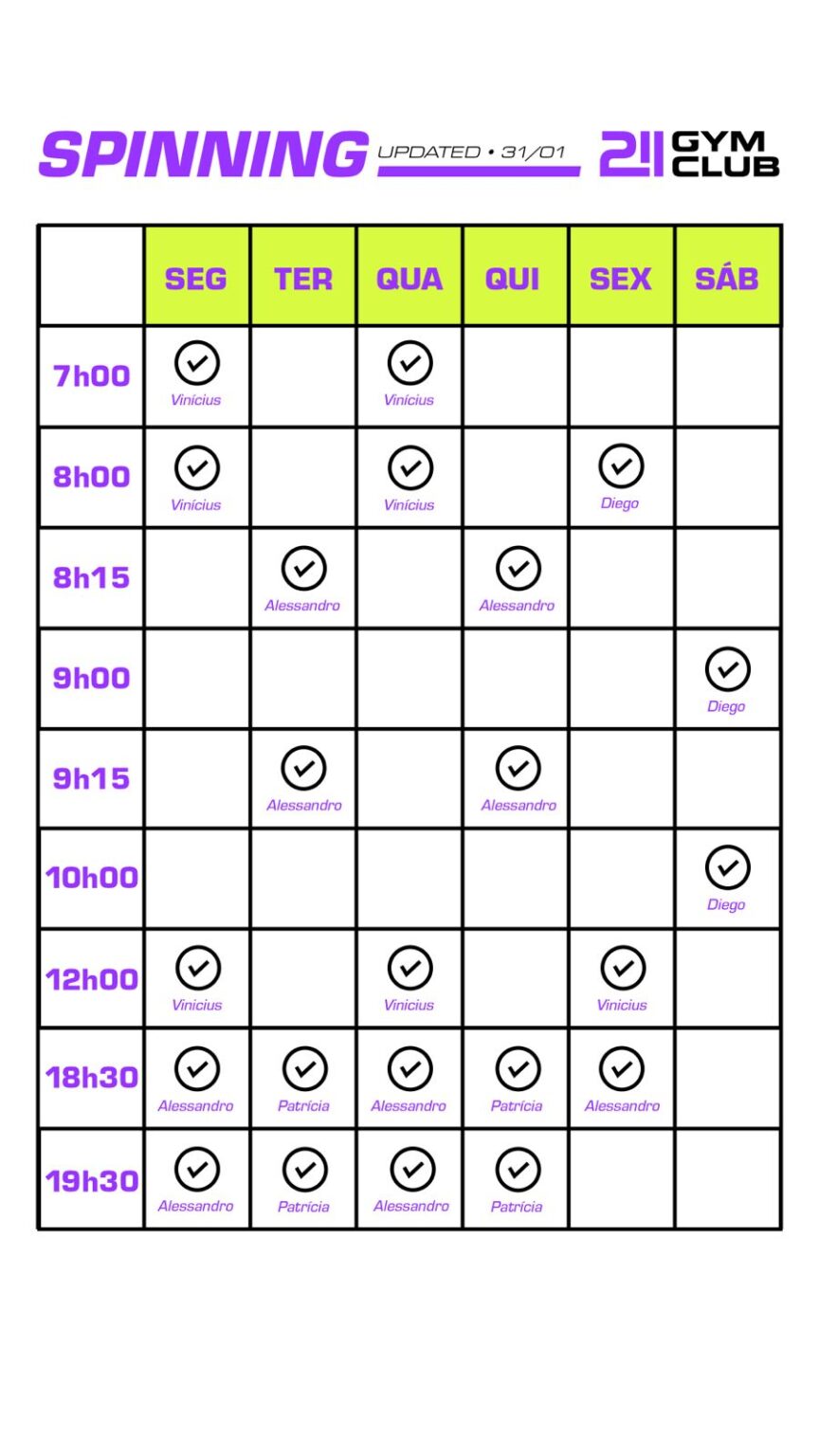 Horários da 211 Gym Club